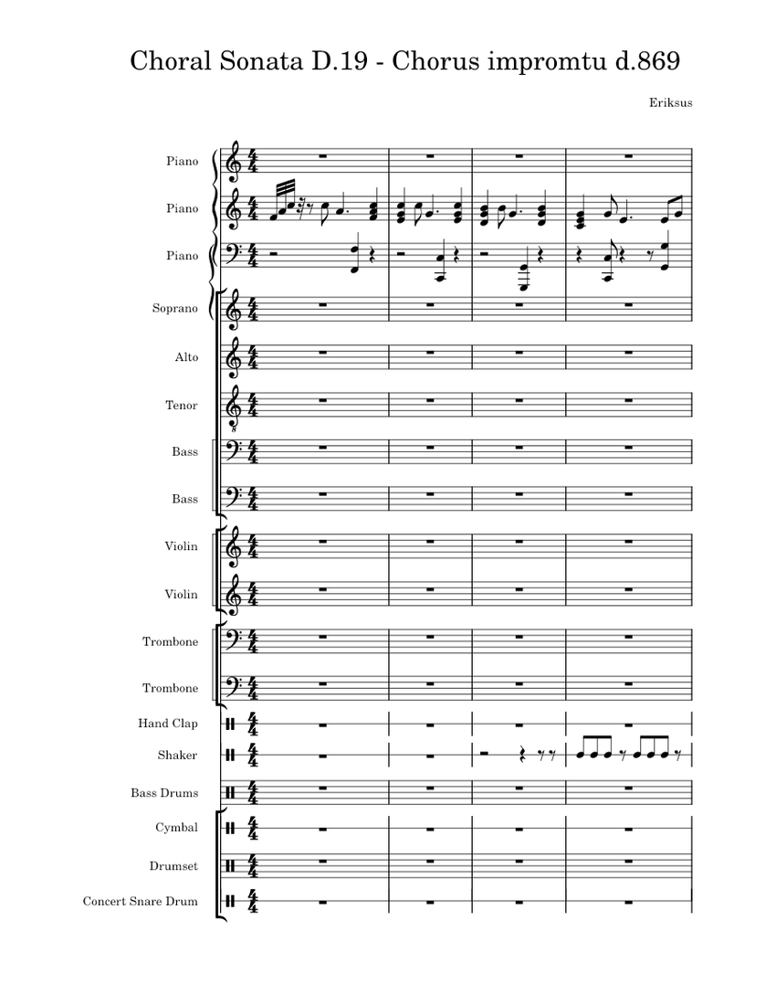 Choral Chorus – Fishstick sus Sheet music for Piano, Trombone, Soprano ...