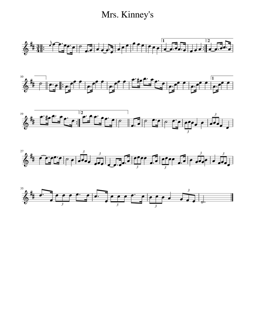Mrs. Kinney's Sheet music for Piano (Solo) Easy | Musescore.com
