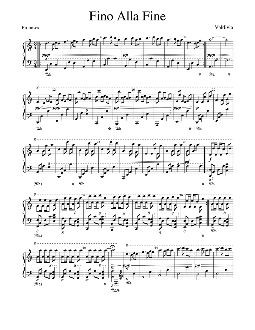 Fino Alla Fine Sheet music for Piano (Solo) | Musescore.com