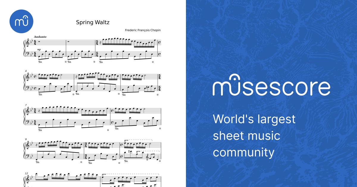 Spring Waltz - Frédéric Chopin Sheet Music for Piano (Piano Duo ...