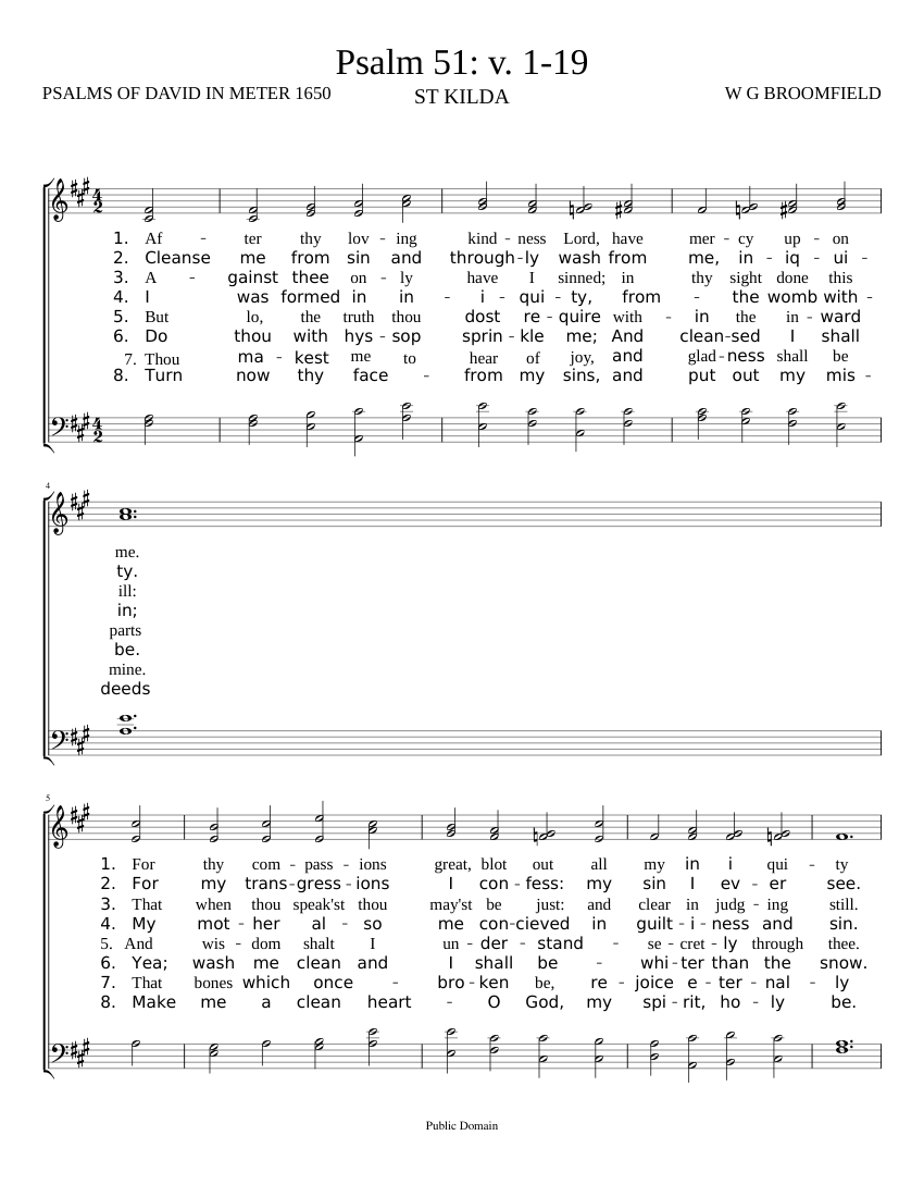 Psalm 51: v. 1-19 Sheet music for Soprano, Tenor (Choral) | Musescore.com