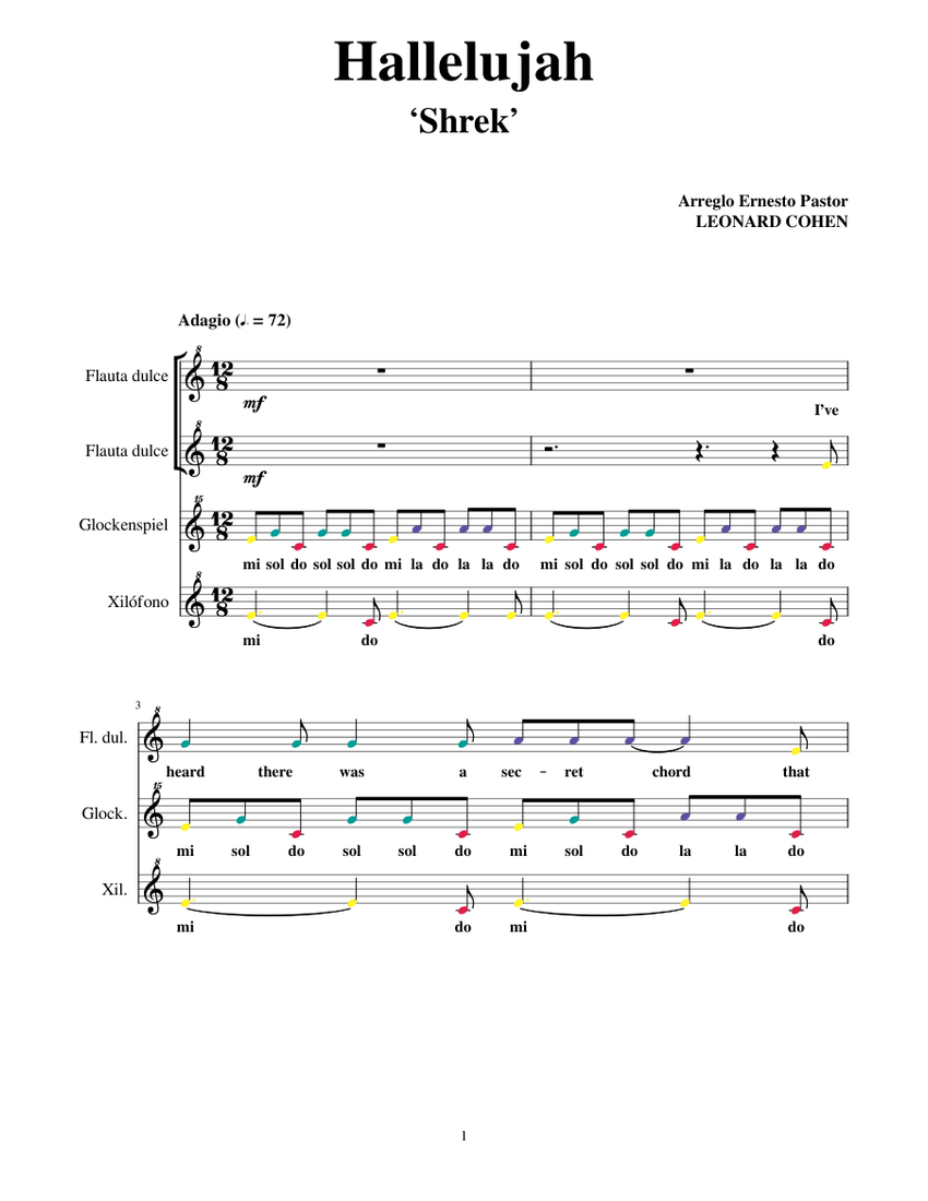 Hallelujah_by_Leonard_Cohen_from_Shrek_for_Flute_and_Piano Sheet music ...