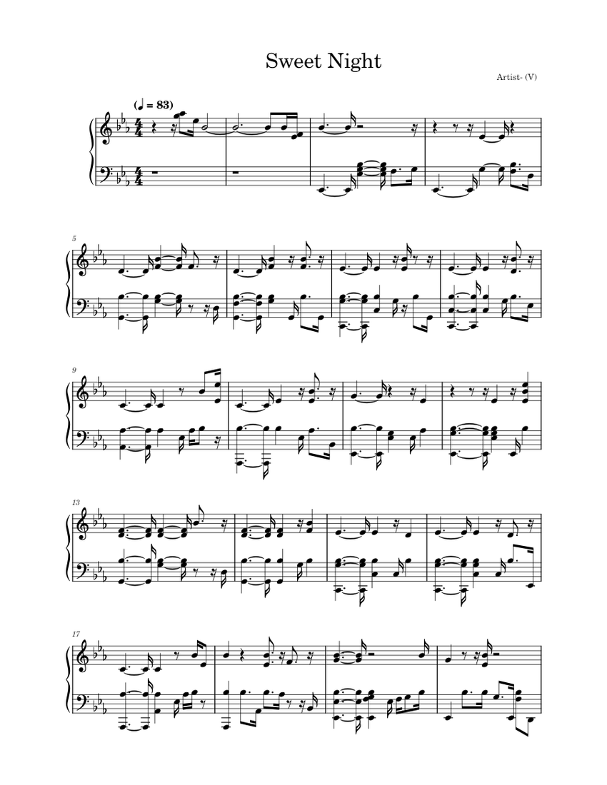 Sweet Night (V) Sheet music for Piano (Solo) | Musescore.com