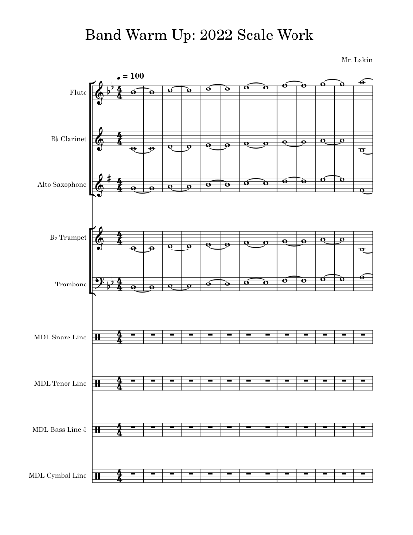 Band_Warm_Up__2022_Scale_Work Sheet music for Trombone, Flute, Clarinet ...
