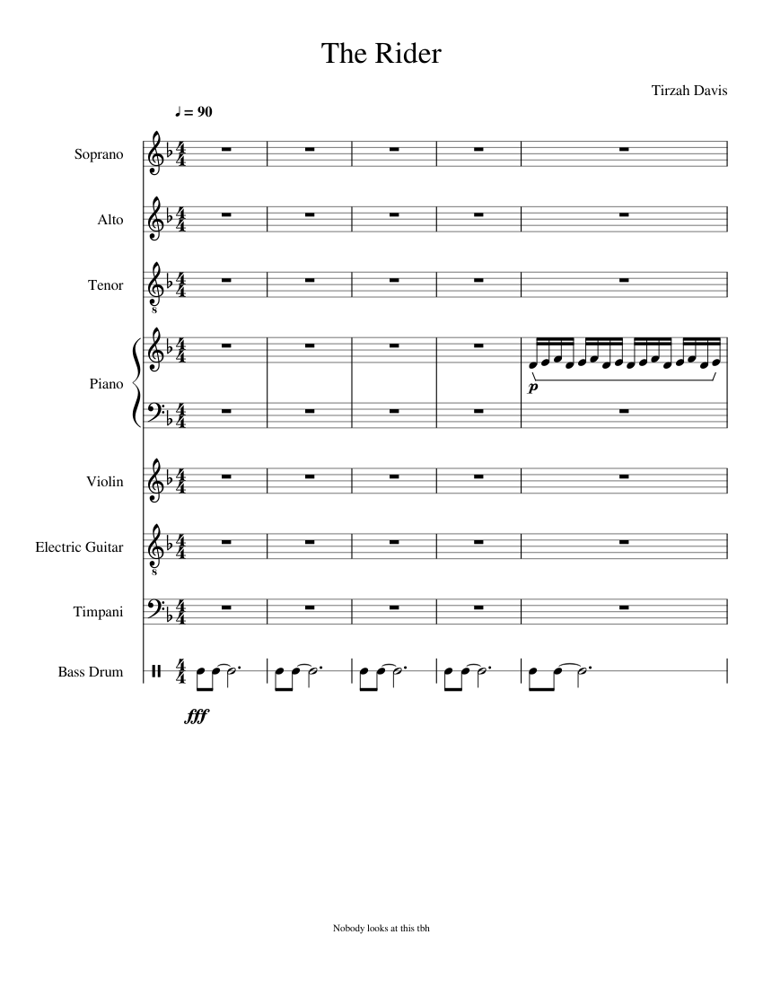 The Rider Sheet Music for Piano, Soprano, Alto, Tenor & more ...