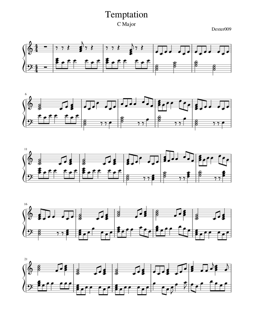 Temptation - piano tutorial