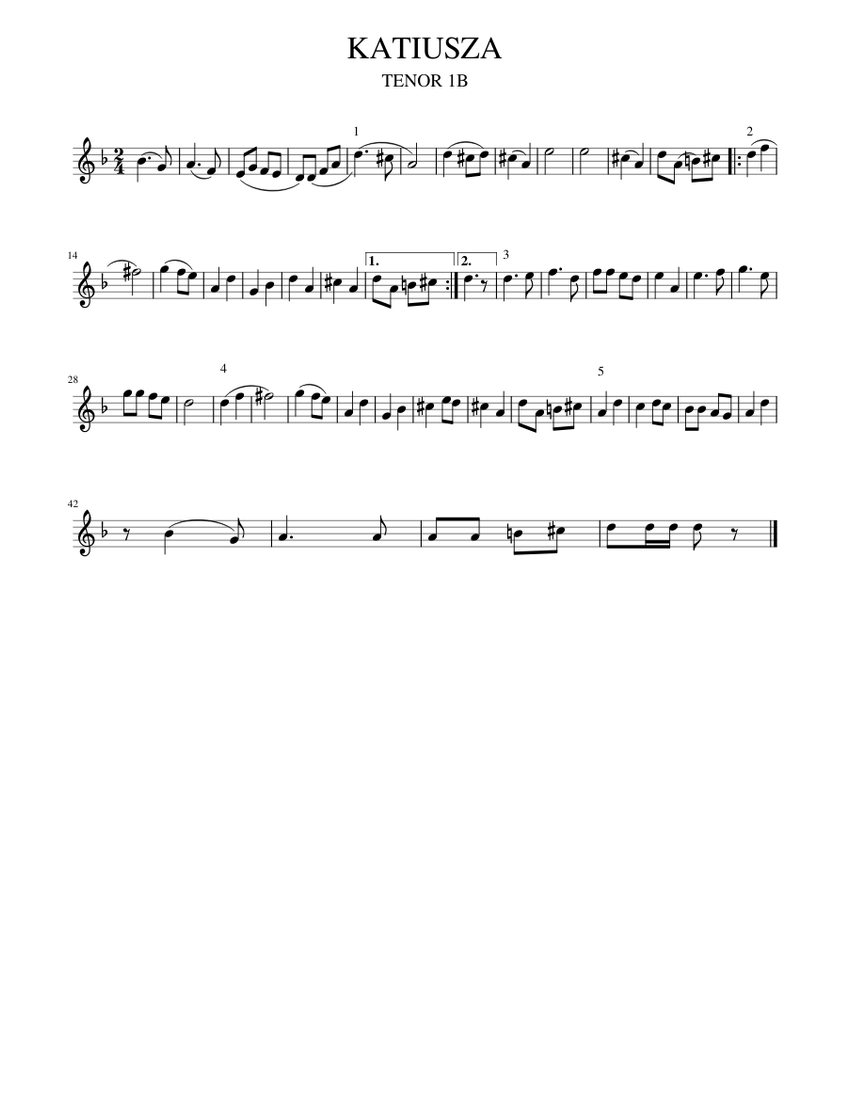 KATIUSZA Sheet Music for Piano (Solo) Easy | MuseScore.com