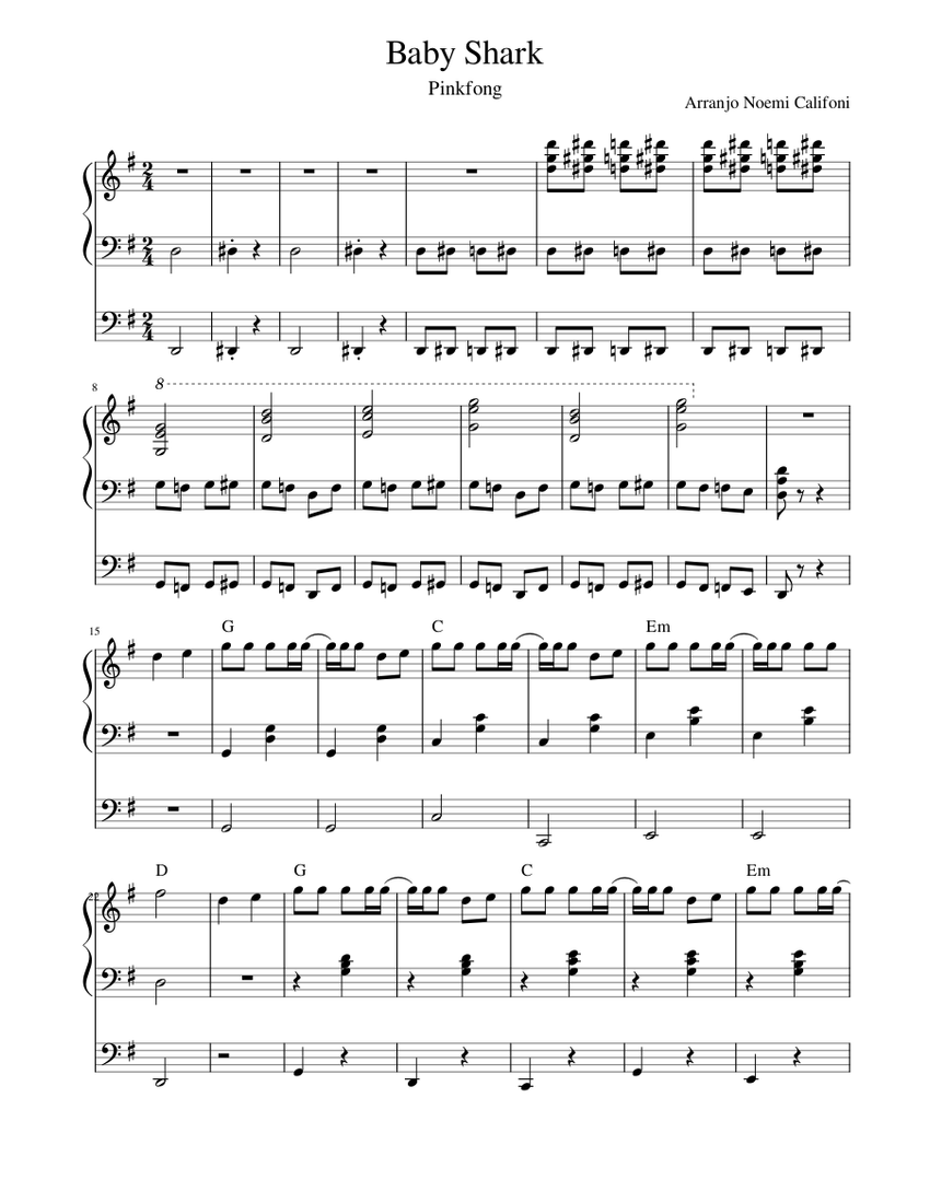 Baby Shark Sheet music for Organ (Solo) | Musescore.com