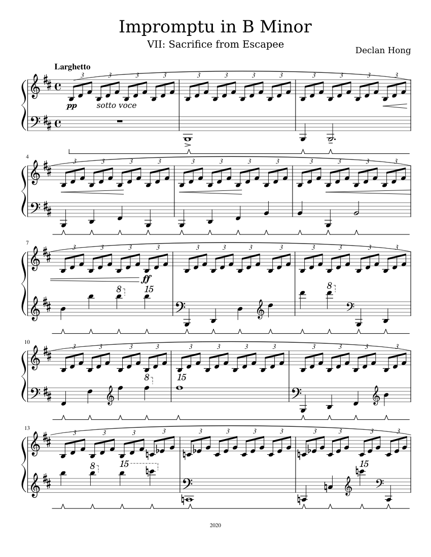 Impromptu in B Minor Sheet Music for Piano (Solo) easy | MuseScore.com