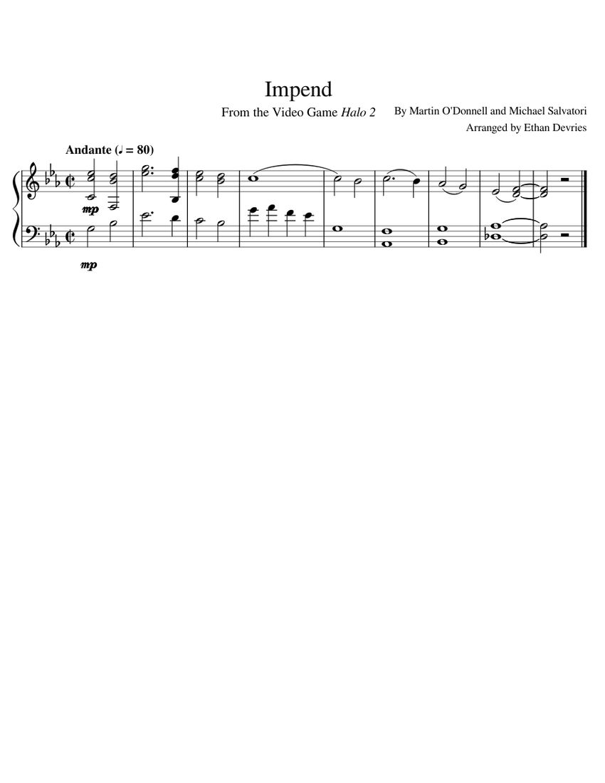 Impend Sheet Music for Piano (Solo) Easy | MuseScore.com