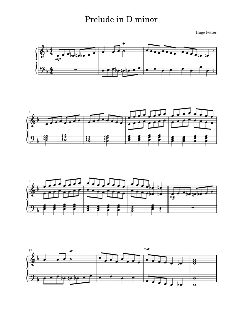 Prelude in D minor Sheet music for Piano (Solo) | Musescore.com