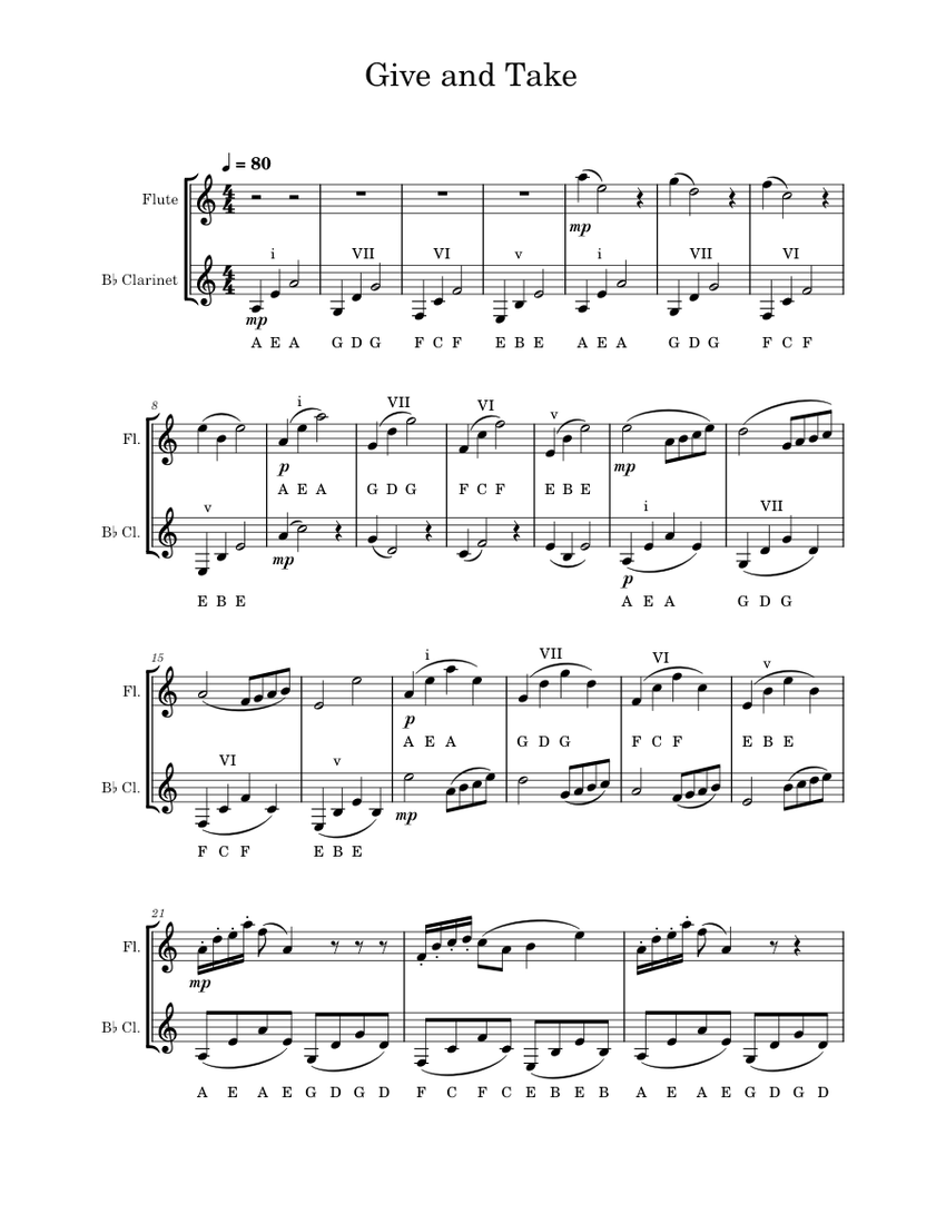 Advanced Comp - Final Composition v.3.2 Sheet music for Flute, Clarinet ...