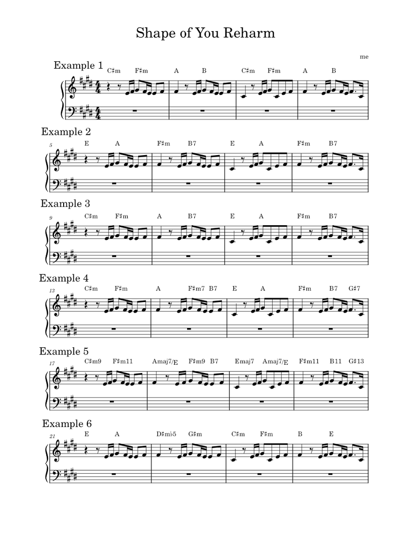 shape of you – Ed Sheeran Sheet music for Piano (Solo) Easy | Musescore.com