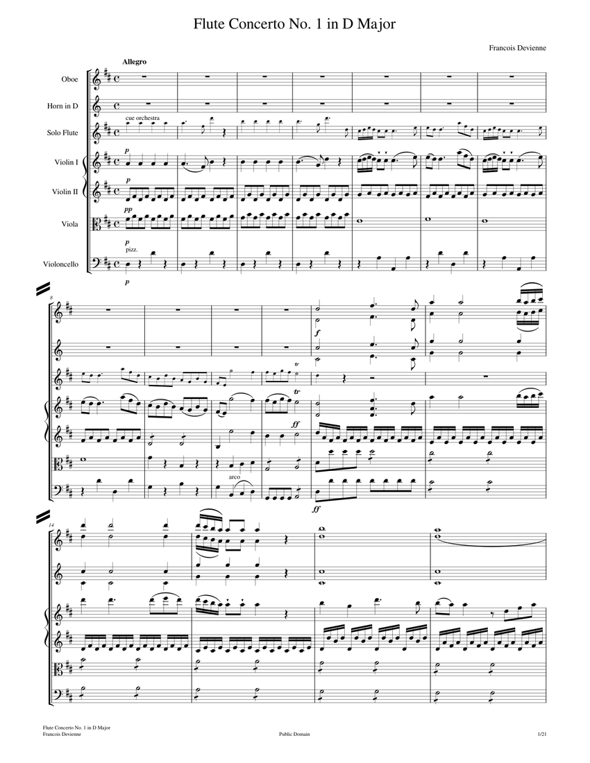Flute Concerto No.1 in D major – François Devienne Flute Concerto No. 1 ...