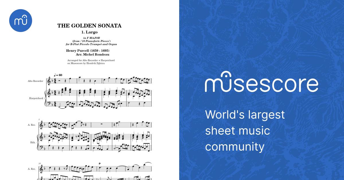 Z 810,1 THE GOLDEN SONATA, Purcell Henry, Recorder A+Hch Sheet music ...