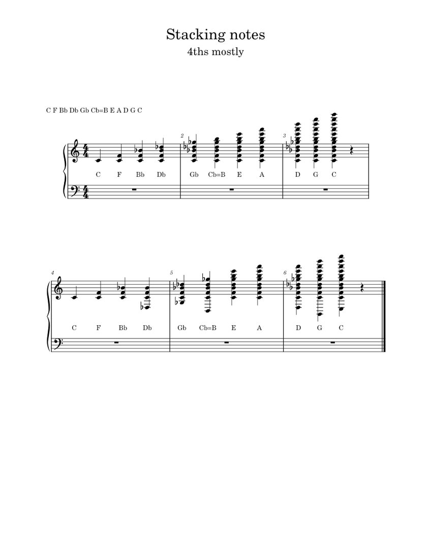 Stacking Notes- 4ths Sheet music for Piano (Solo) Easy | Musescore.com