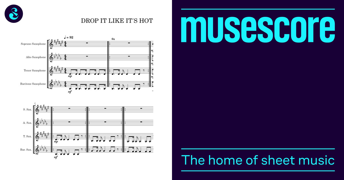 Drop It Like It's Hot (SAX ARRANGEMENT) | Snoop Dogg & Pharrell ...