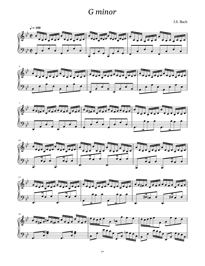 Fugue in G minor, BWV 578 – Johann Sebastian Bach G Minor Bach Sheet ...