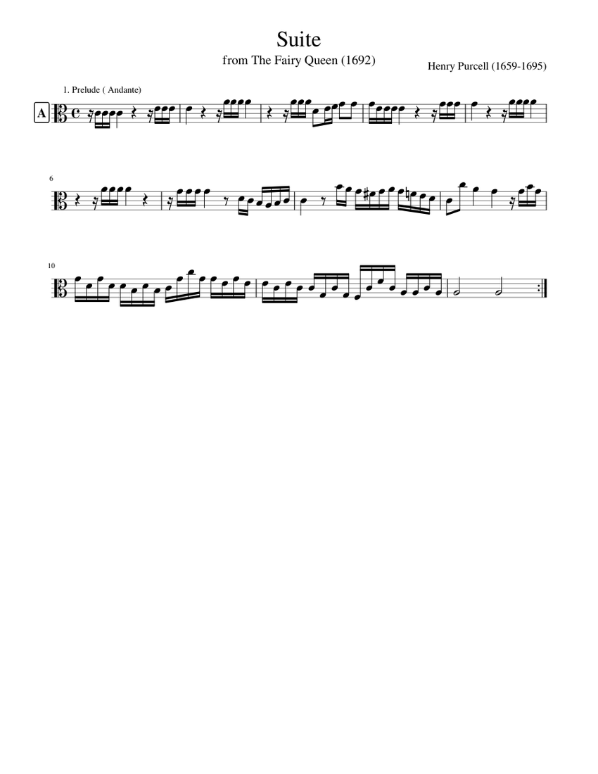 Suite Sheet music for Viola (Solo) | Musescore.com
