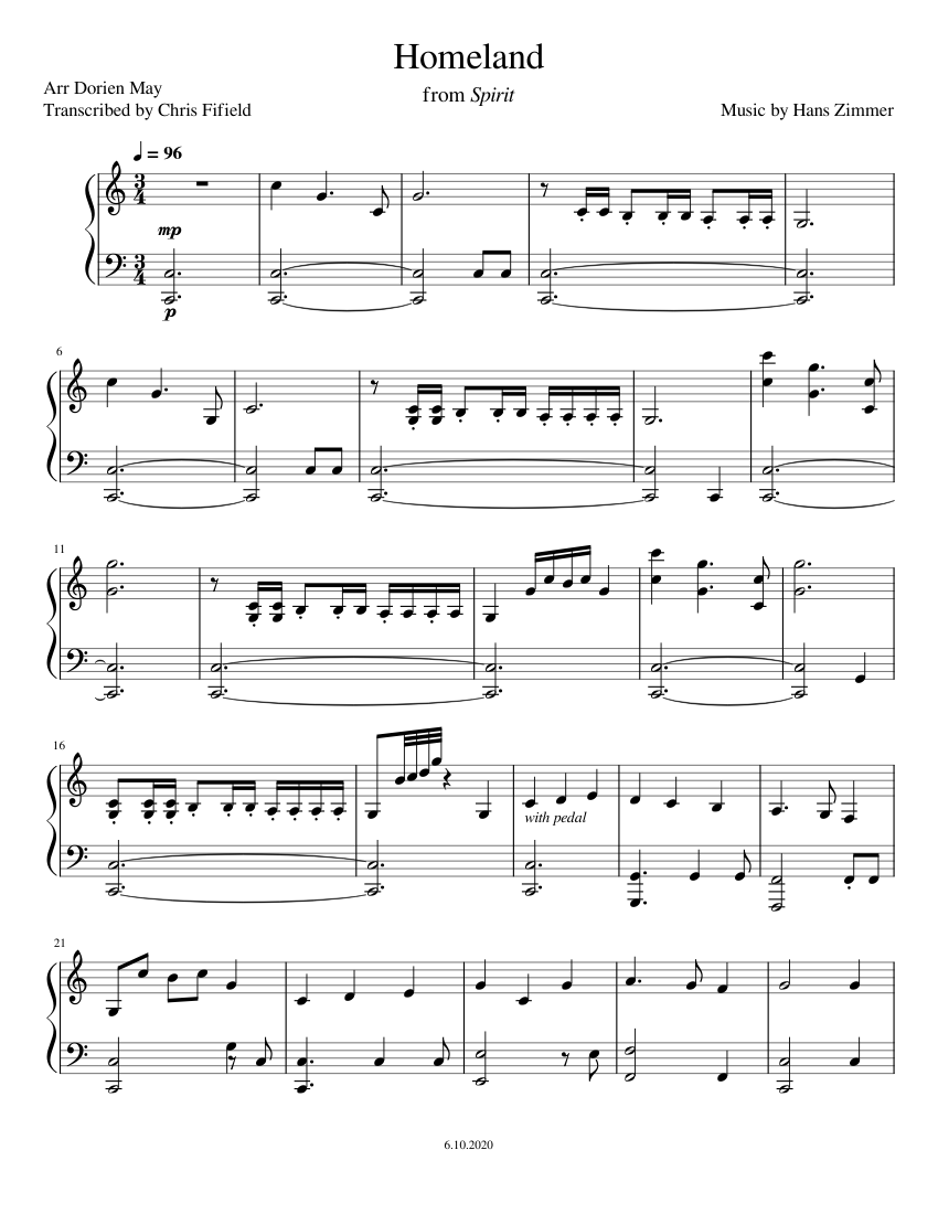 Homeland Sheet Music for Piano (Solo) | MuseScore.com