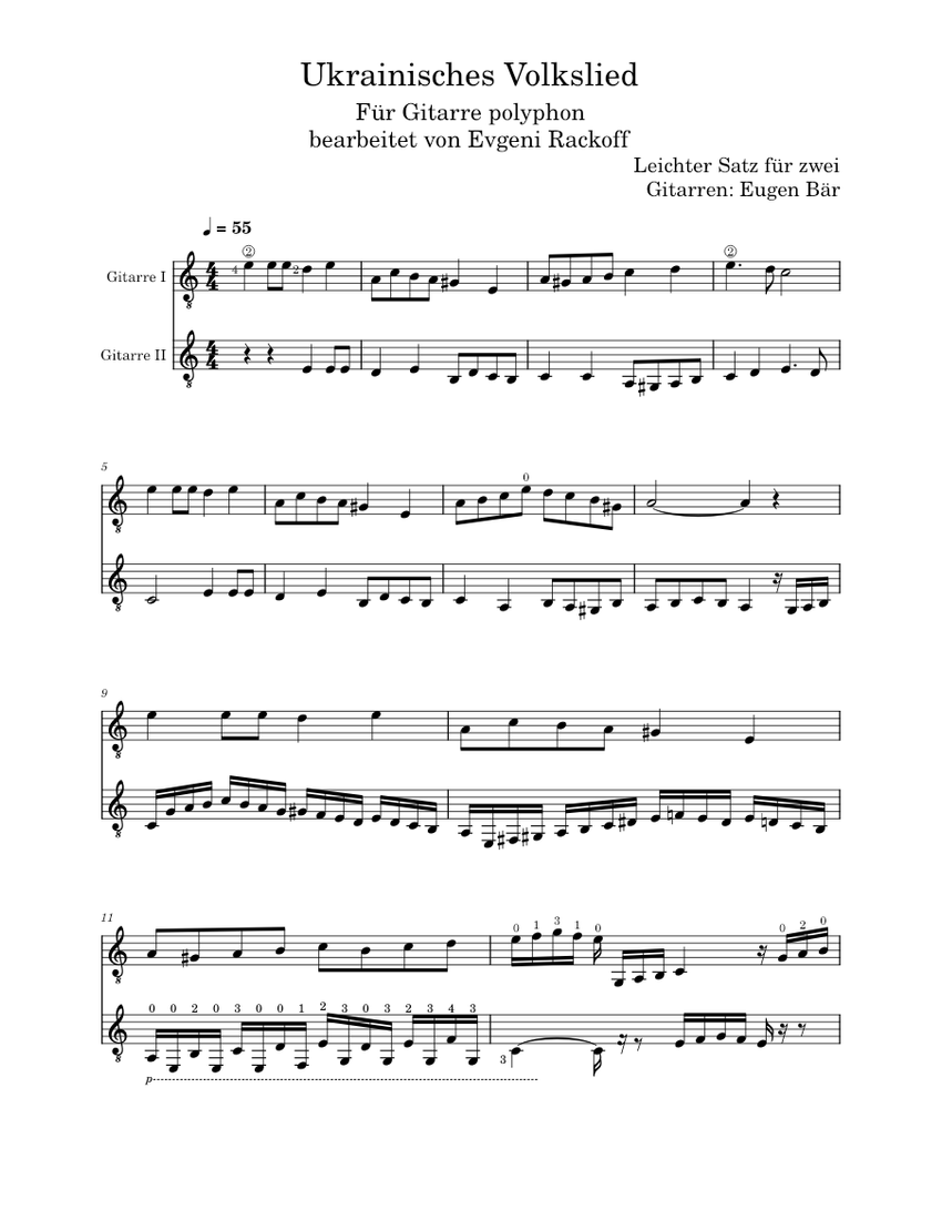 Ukrainian folk song – Misc Traditional Sheet Music for Guitar (Mixed ...