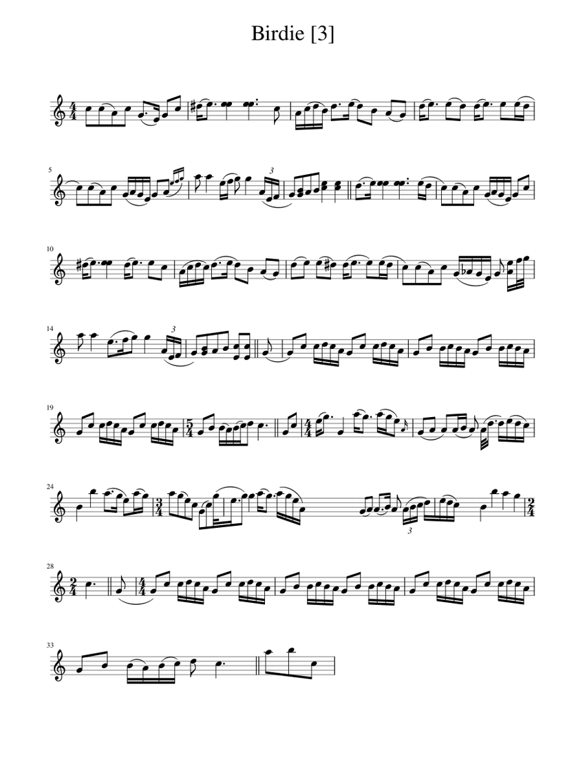 Birdie Sheet Music for Piano (Solo) easy | MuseScore.com