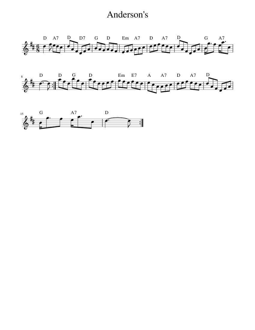Anderson's Sheet music for Piano (Solo) Easy | Musescore.com