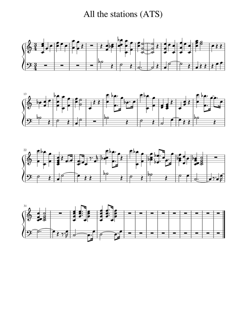 All_the_stations_(ATS) Sheet music for Piano (Solo) Easy | Musescore.com