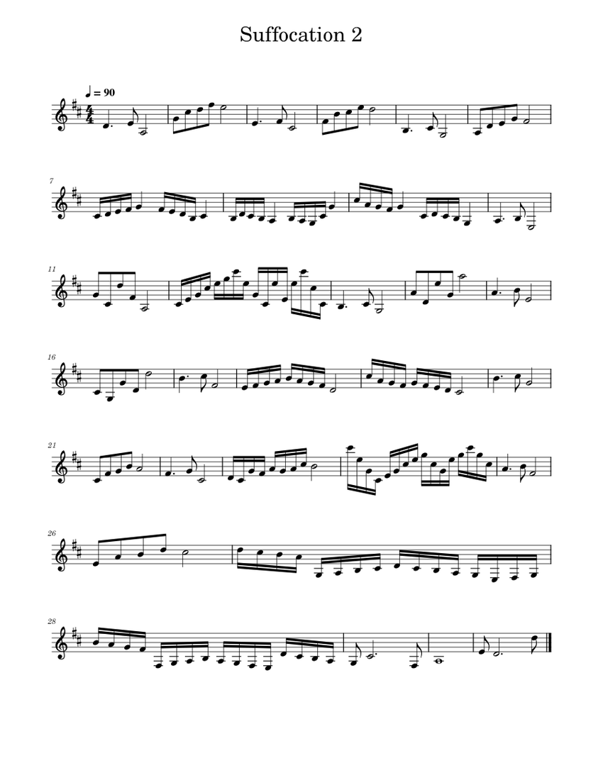 Clarinet – Misc Suffocation 2 Sheet music for Clarinet bass (Solo ...