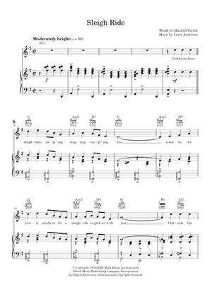 Play Official version of Sleigh Ride Sheet Music by Leroy Anderson for ...