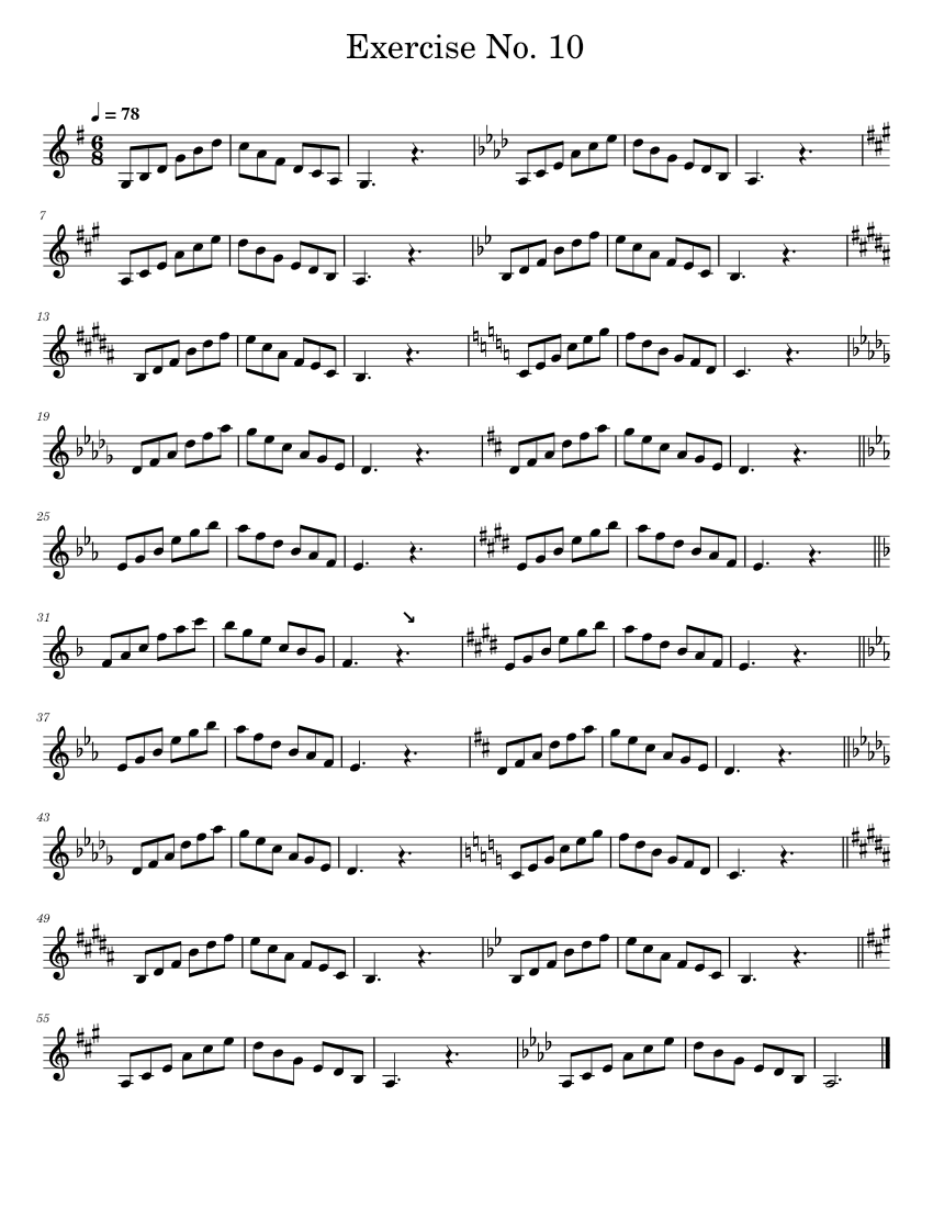 Exercise No. 10 Sheet music for Piano (Piano-Voice) Easy | Musescore.com