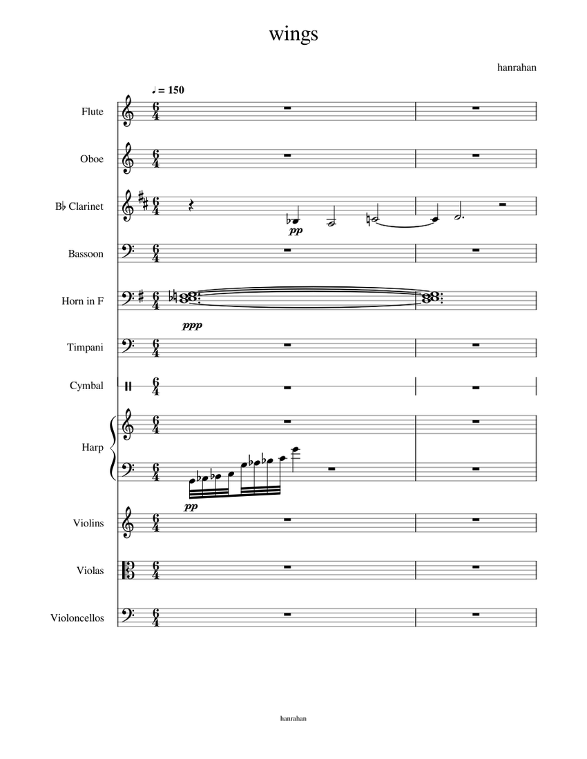Wings Sheet music for Flute, Oboe, Clarinet in b-flat, Bassoon & more ...