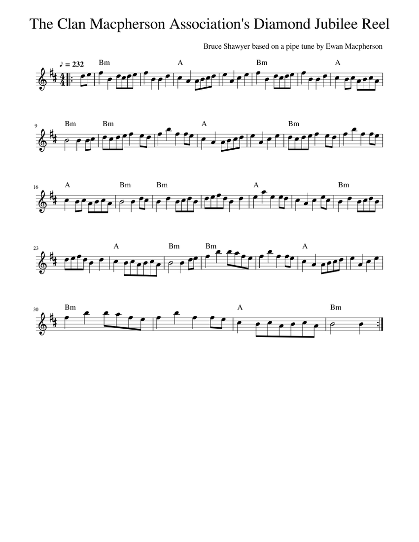 Bruce Shawyer based on a pipe tune by Ewan Macpherson - The Clan ...