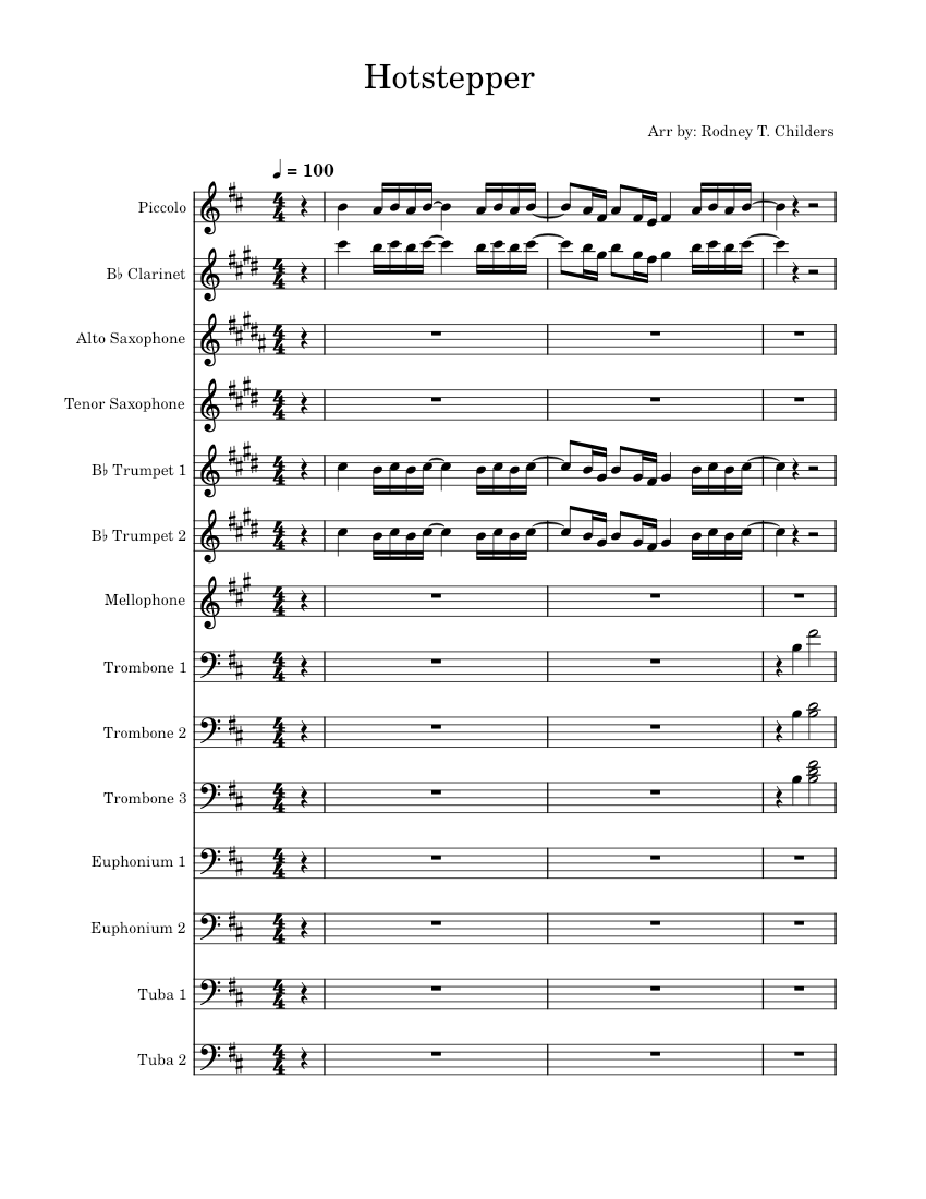 Here comes the hotstepper – Ini Kamoze Sheet Music for Trombone ...