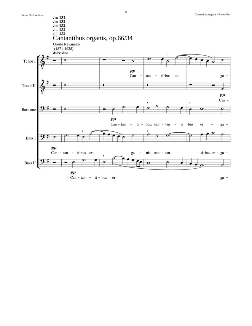 Cantantibus organis, op.66/34 - Oreste Ravanello Sheet music for ...