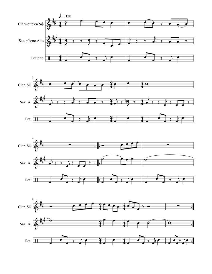 Hey Ya! – OutKast Sheet music for Clarinet in b-flat, Saxophone alto ...