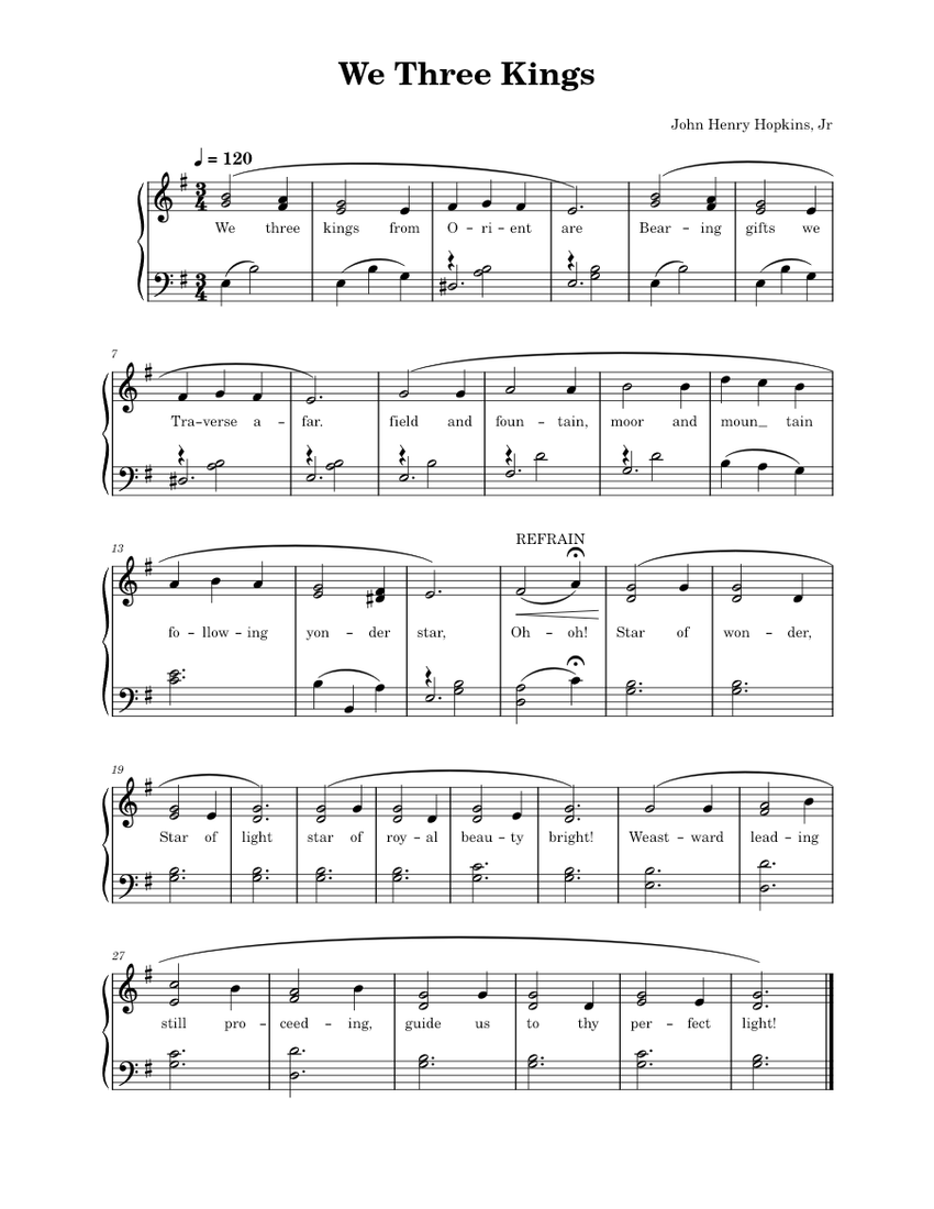 We Three Kings – Hopkins Jr., John Henry We Three Kings Sheet music for ...