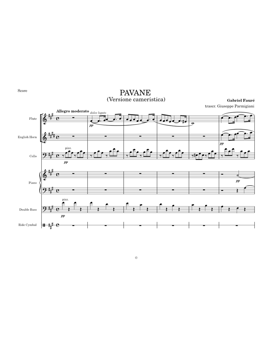 Pavane, Op.50 – Gabriel Fauré (Versione cameristica) Sheet Music for ...