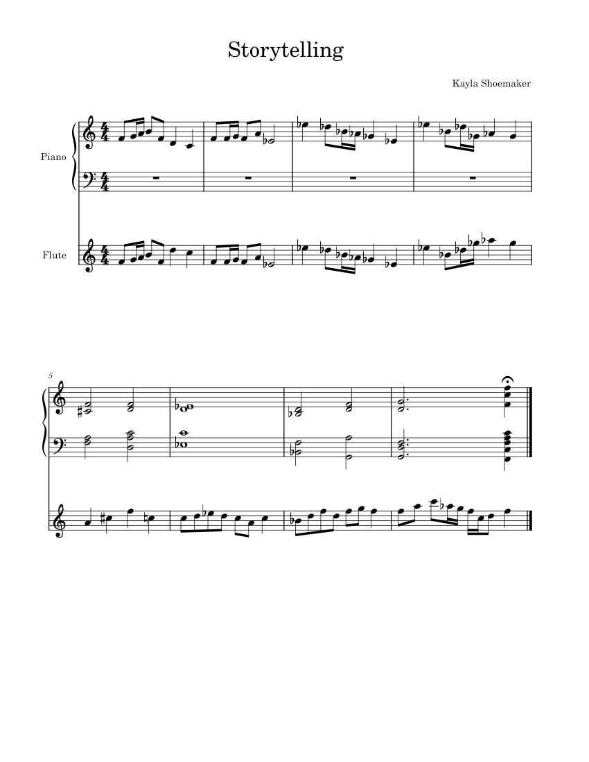 Storytelling Sheet music for Piano, Flute (Solo) | Musescore.com