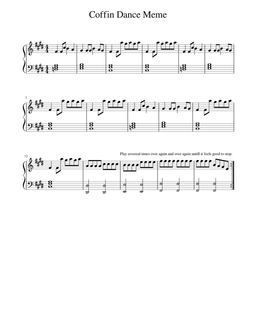 Coffin Dance Meme Sheet music for Piano (Solo) | Musescore.com