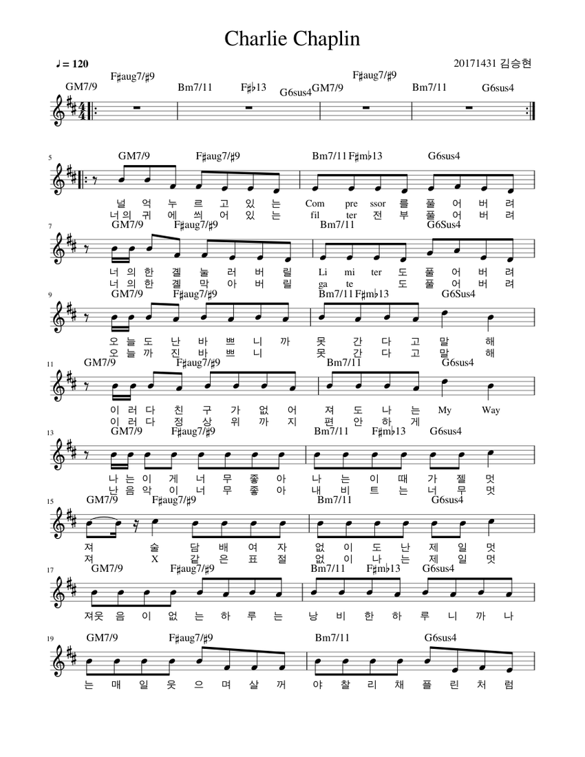 Charlie Chaplin Sheet Music with Chords for Piano (Solo) easy ...