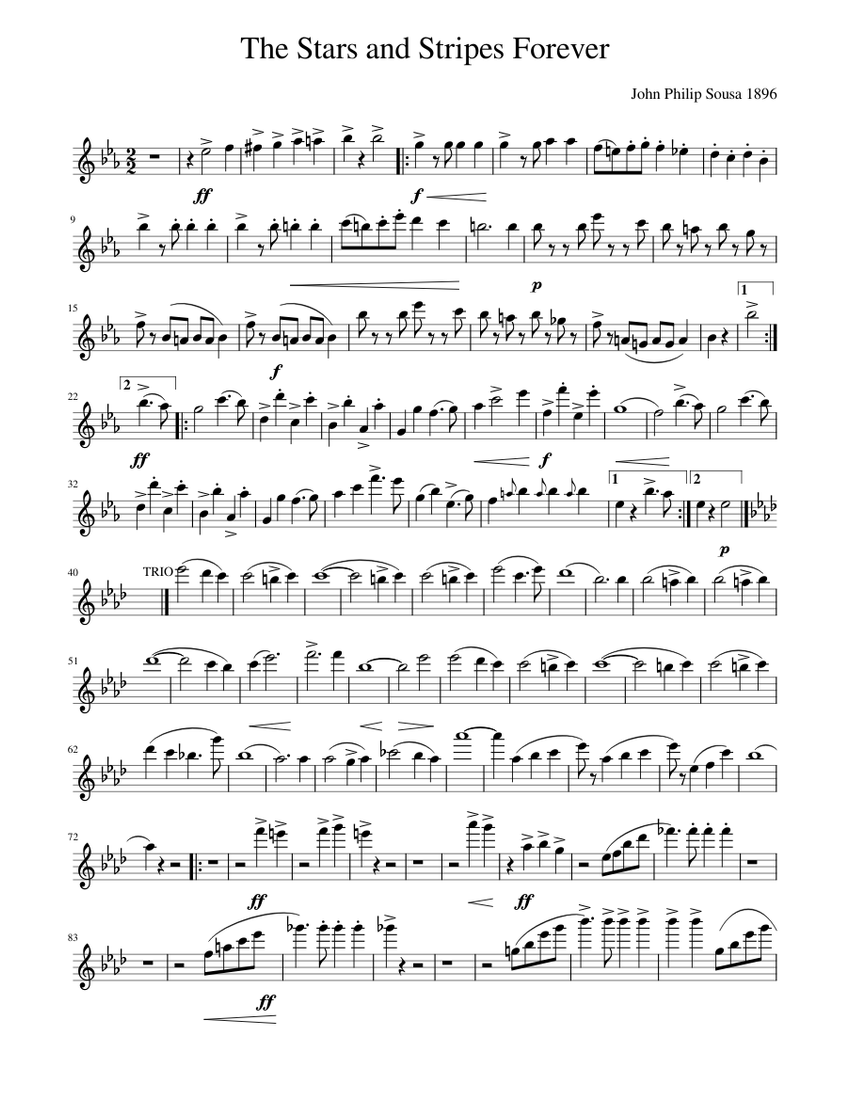 John Philip Sousa - The Stars and Stripes Forever Sheet music for Piano (Solo) Easy | Musescore.com