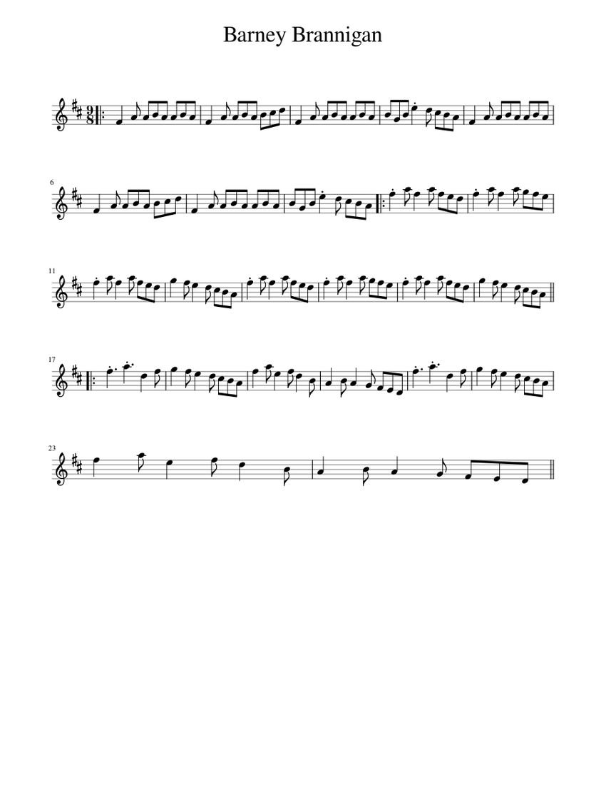 Barney Brannigan Sheet music for Piano (Solo) Easy | Musescore.com