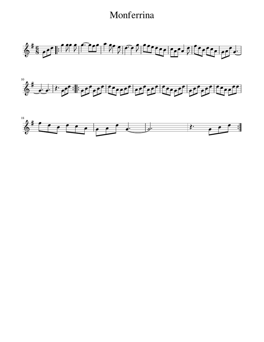 Monferrina Sheet Music for Piano (Solo) Easy | MuseScore.com