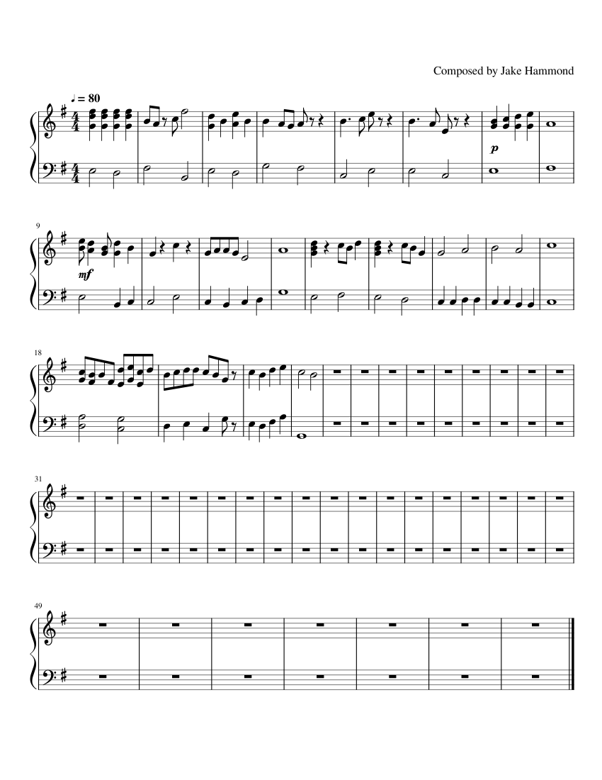 Midnight Rain Sheet music for Piano (Solo) Easy | Musescore.com