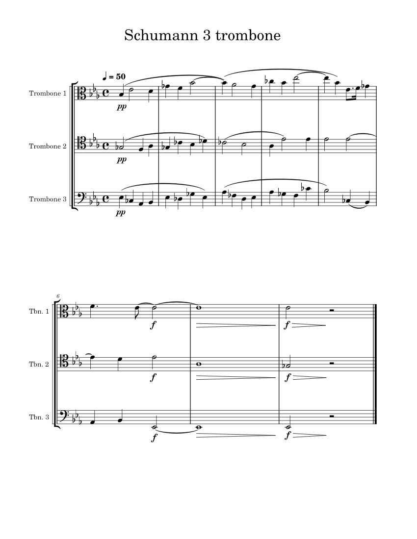Symphony No.3, Op.97 – Robert Schumann Schumann Symphony No. 3 Trombone Excerpt Sheet music for ...
