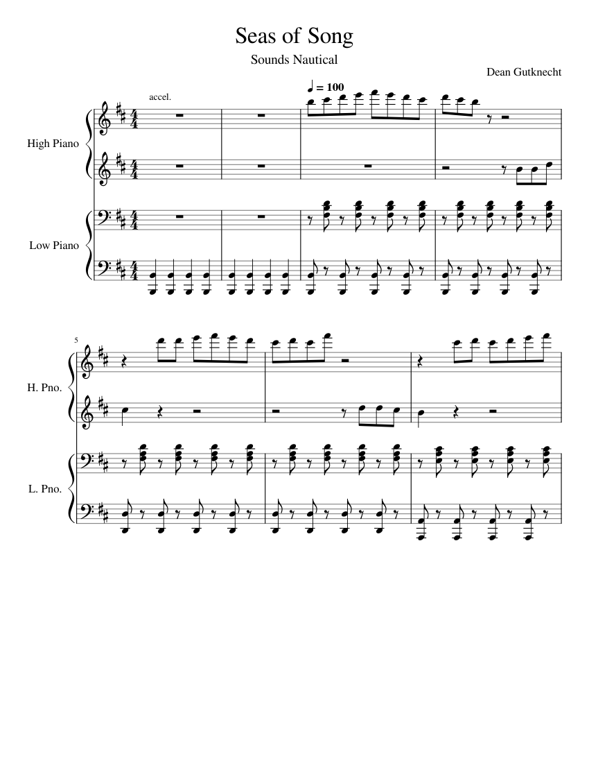 Some Nautical Sounding Song Sheet music for Piano (Piano Duo ...