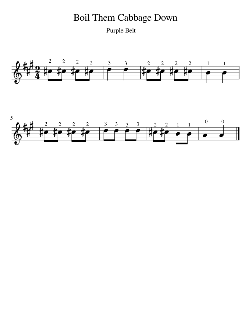 Boil Them Cabbage Down Sheet Music for Piano (Solo) easy | MuseScore.com