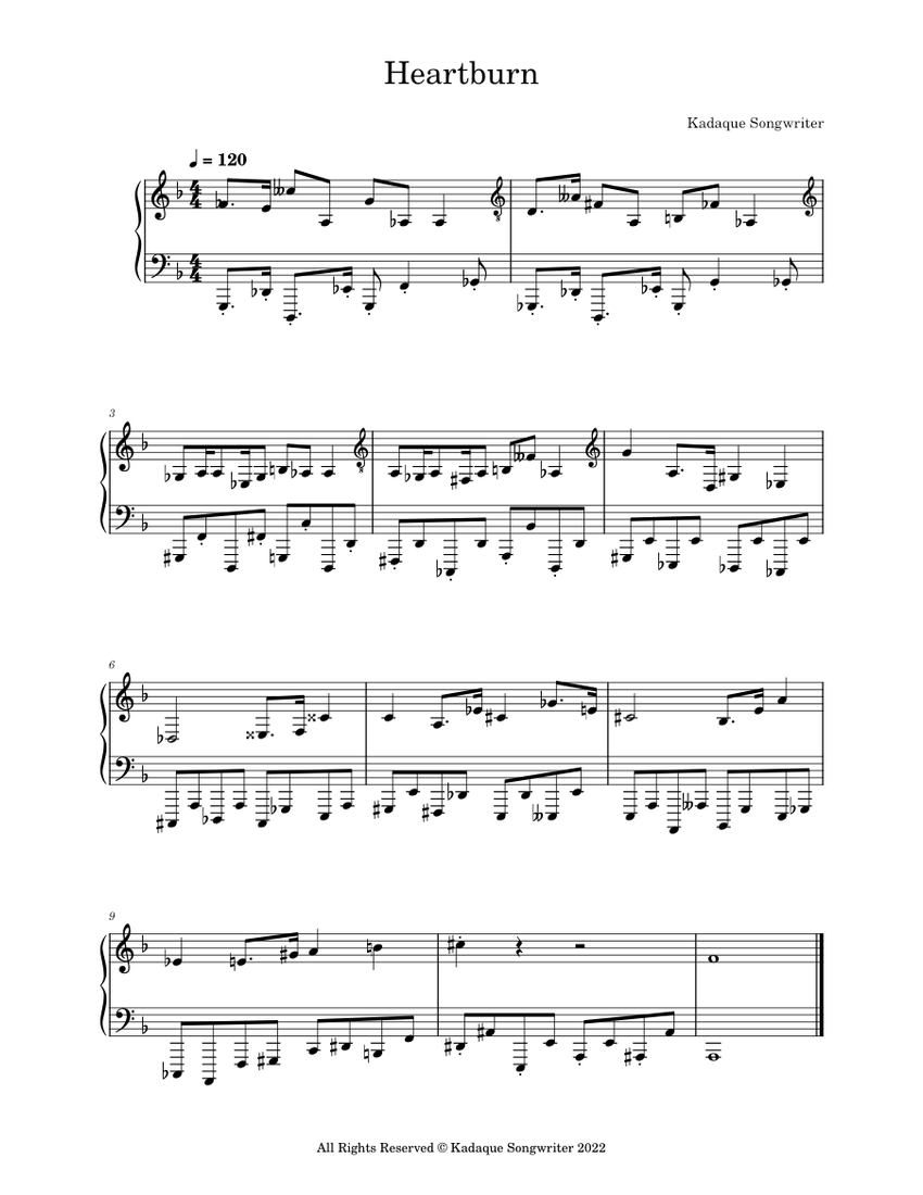 Heartburn Sheet music for Piano (Solo) Easy | Musescore.com