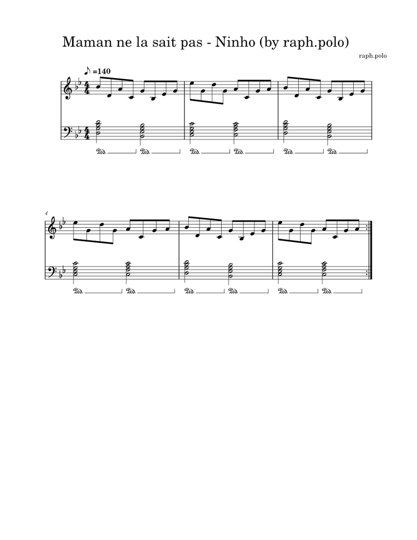 Ninho - Maman ne le sait pas (by raph.polo) Sheet music for Piano (Solo ...